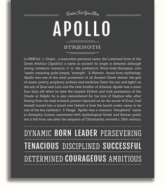 Apollo Personalized Name Meaning Art Prints – Name Stories