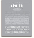 Apollo Personalized Name Meaning Art Prints – Name Stories