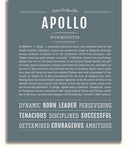Apollo Personalized Name Meaning Art Prints – Name Stories