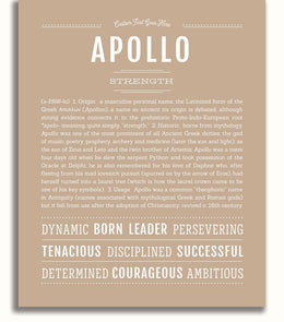 Apollo Personalized Name Meaning Art Prints – Name Stories
