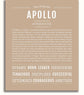 Apollo Personalized Name Meaning Art Prints – Name Stories