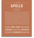 Apollo Personalized Name Meaning Art Prints – Name Stories