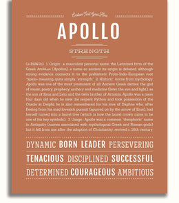 Apollo Personalized Name Meaning Art Prints – Name Stories
