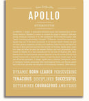 Apollo Personalized Name Meaning Art Prints – Name Stories