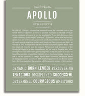 Apollo Personalized Name Meaning Art Prints – Name Stories