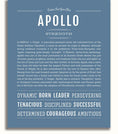 Apollo Personalized Name Meaning Art Prints – Name Stories