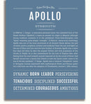 Apollo Personalized Name Meaning Art Prints – Name Stories