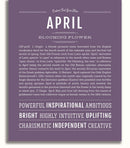 April Personalized Name Meaning Art Prints – Name Stories