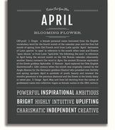 April Personalized Name Meaning Art Prints – Name Stories