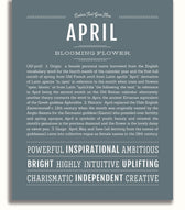 April Personalized Name Meaning Art Prints – Name Stories