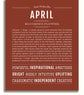 April Personalized Name Meaning Art Prints – Name Stories