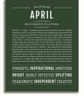 April Personalized Name Meaning Art Prints – Name Stories