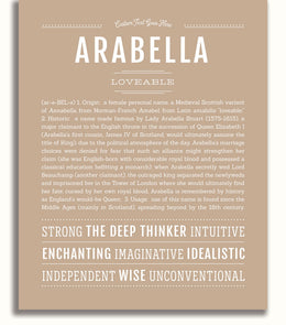 Arabella | Name Art Print – Name Stories