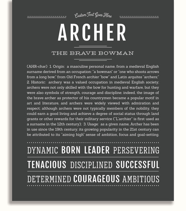 Archer | Name Art Print - Personalized Custom Gifts – Name Stories