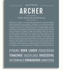 Archer Personalized Name Meaning Art Prints – Name Stories