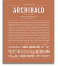 Archibald | Name Art Print – Name Stories