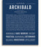 Archibald | Name Art Print – Name Stories