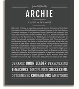 Archie | Name Art Print – Name Stories