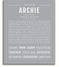 Archie Personalized Name Meaning Art Prints – Name Stories