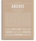 Archie | Name Art Print – Name Stories