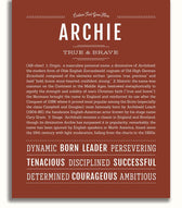 Archie | Name Art Print – Name Stories