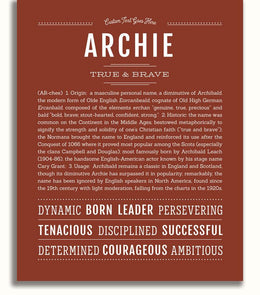 Archie | Name Art Print – Name Stories