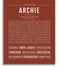 Archie | Name Art Print – Name Stories