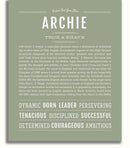 Archie | Name Art Print – Name Stories