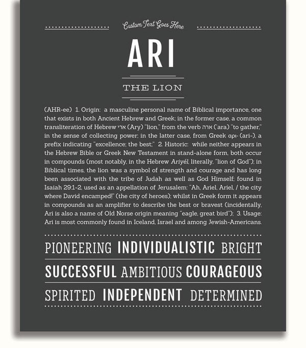 Ari (male) | Name Art Print - Personalized Custom Gifts – Name Stories