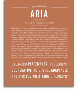 Aria | Name Art Print – Name Stories