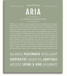 Aria | Name Art Print – Name Stories