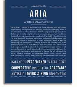 Aria | Name Art Print – Name Stories