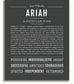 Ariah (female) | Name Art Print – Name Stories