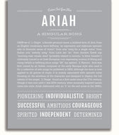 Ariah (female) | Name Art Print – Name Stories