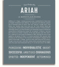 Ariah Personalized Name Meaning Art Prints – Name Stories