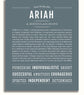 Ariah Personalized Name Meaning Art Prints – Name Stories