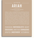 Ariah (female) | Name Art Print – Name Stories