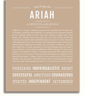 Ariah (female) | Name Art Print – Name Stories