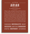 Ariah (female) | Name Art Print – Name Stories