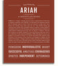Ariah (female) | Name Art Print – Name Stories