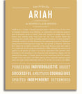 Ariah (female) | Name Art Print – Name Stories