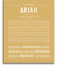 Ariah (female) | Name Art Print – Name Stories