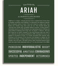 Ariah (female) | Name Art Print – Name Stories