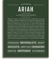 Ariah (female) | Name Art Print – Name Stories
