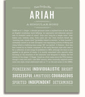 Ariah (female) | Name Art Print – Name Stories