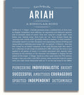 Ariah (female) | Name Art Print – Name Stories