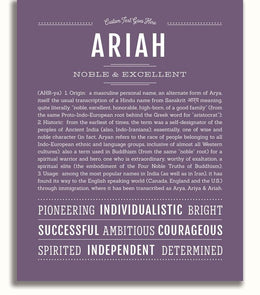 Ariah (male) | Name Art Print – Name Stories