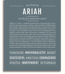 Ariah (male) | Name Art Print – Name Stories