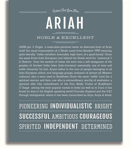 Ariah (male) | Name Art Print – Name Stories