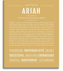 Ariah (male) | Name Art Print – Name Stories